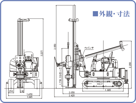 低騒音急速削孔 観測井戸さく井機 ECO-3V